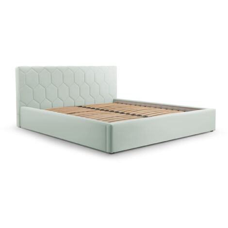 Polsterbett Bett mit Kopfstütze, Rahmenbettgestell, Bettkasten und ...