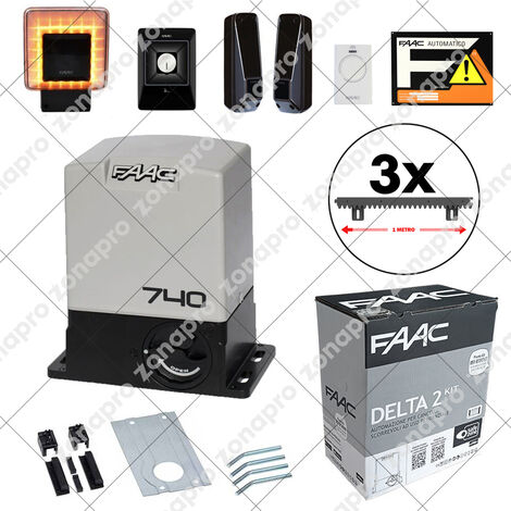 FAAC 740 DELTA 2 KIT 500kg Con Automatización Puerta Corredera con ...