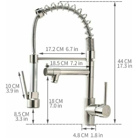 Kitchen Sink Mixer Taps Pull Down Spray Spout Brass Monobloc Kitchen ...