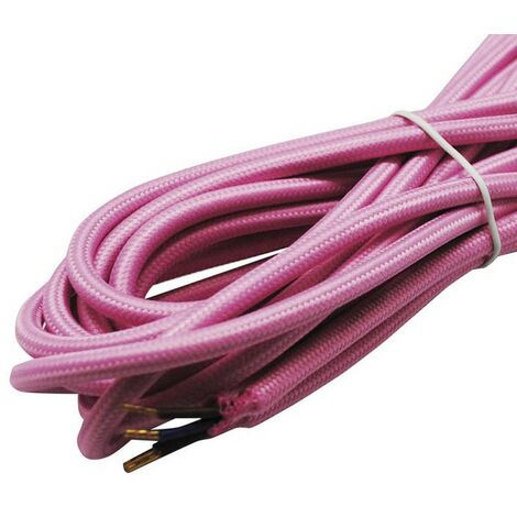 Cable textil rosa