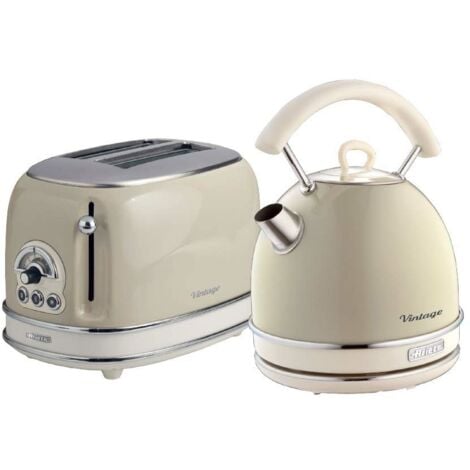 Ariete ARPK10 Retro Style Dome Kettle and 2 Slice Toaster Set, Vintage ...