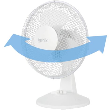 Igenix 9 Inch Desk Fan, 2 Speeds, White - DF9010