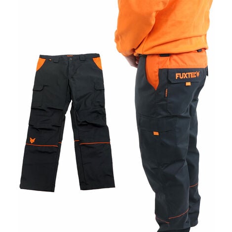 FUXTEC Hose / Arbeitshose verschiedeme Größen - Schwarz/Orange - mit ...