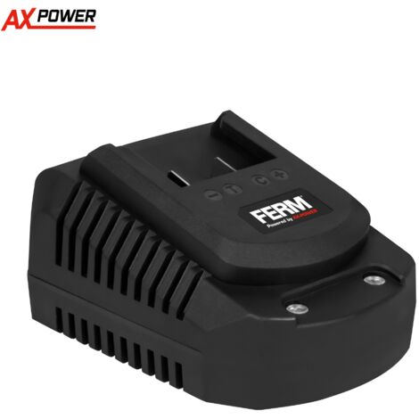 FERM AX-Power - Cargador rápido 20V - Base de carga rápida