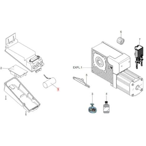 Kondensator 20Mf 400Vac Kabel 200Mm ohne Kabeljau Originalersatz FAAC 7601395