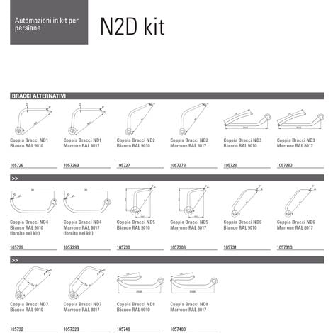 FAAC N2D AUTO KIT 105776 Universelle Automatisierung für braune Fensterläden 1–2 Türen