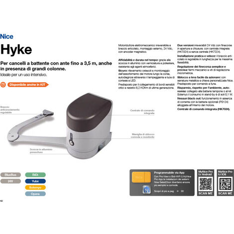 Motor Getriebemotor Gelenkantrieb 24V ohne Zentrale NICE HK7224 HYKE