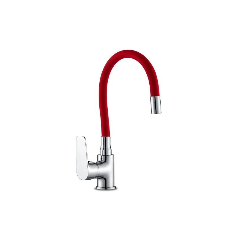 MONOMANDO JAVA FREGADERO GOMA FLEXIBLE ROJO - ALFA DYSER