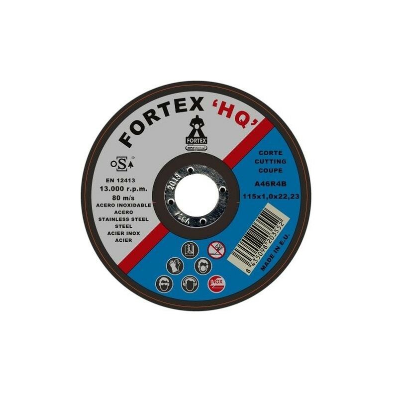 DISCO CORTE INOX.A46R4B FORTEX HQ 115X1X22 - ABRATOOLS
