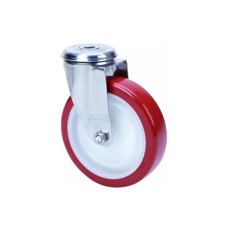 RUEDA GIRATORIA 20ZLI125-POL POLIURETANO INOX - RUEDAS ALEX