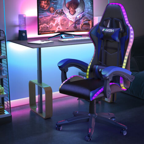 RGB Gaming Chair with LED Lights - BIGZZIA Ergonomic Computer Chair ...