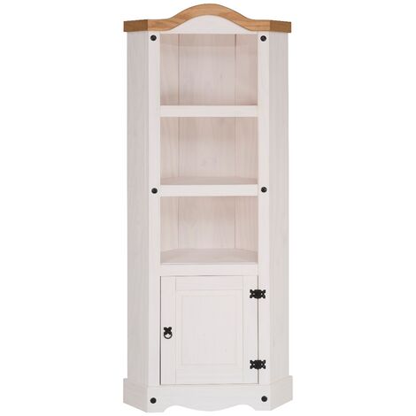 Corona White Corner Display Unit - Mexican Solid Pine