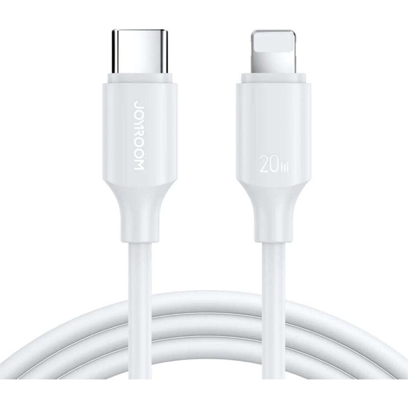 Cable de chargement usb c vers lightning joyroom 20 w 1 m - blanc