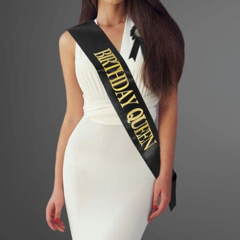 Ruban birthday queen - noir