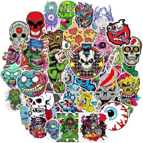Autocollants - horreur - zombies - 50 pcs