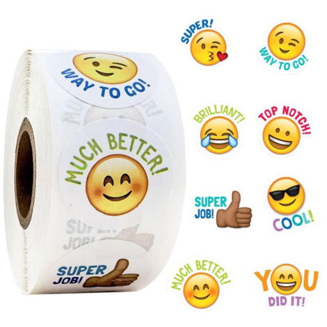 500x Autocollants - Emoji