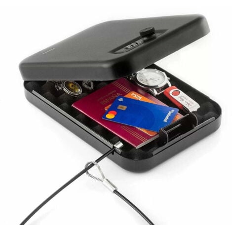 Coffre-fort portable - noir - fer