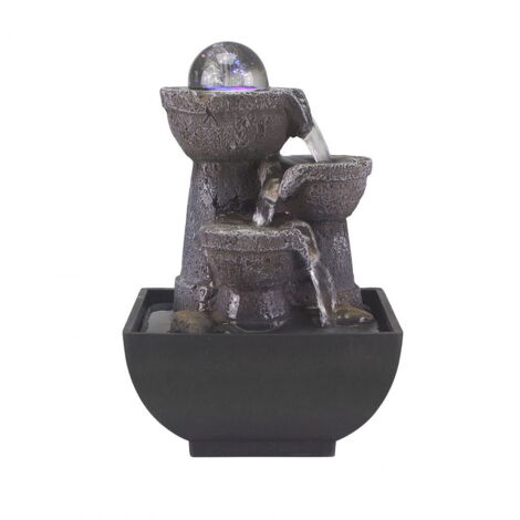 Fontaine zen avec double cascade