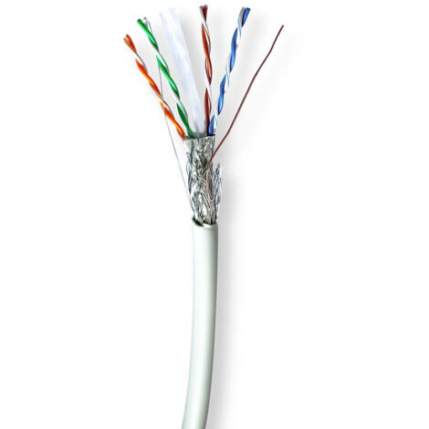 Reseau cable rouleau cat6 rigide sftp cuivre nu 1000 m interieur rond ...