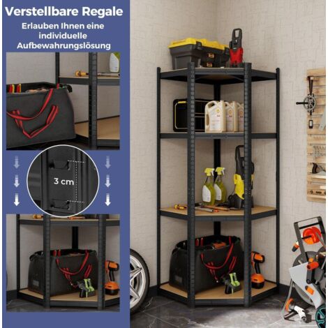 Etagère de rangement 70 x 70 x 180 cm étagère robuste avec 4 tablettes ...