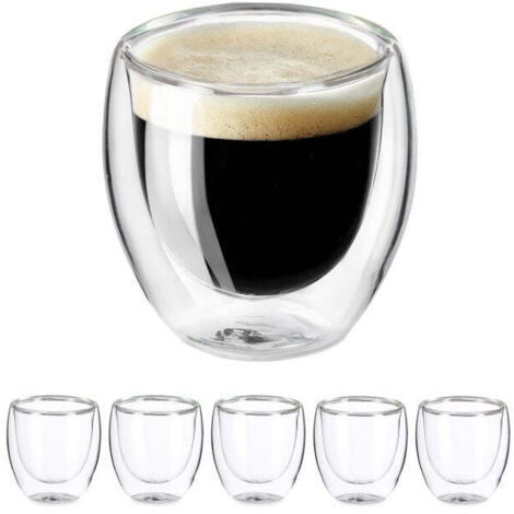 Verres à expresso à double paroi, paquet de 6