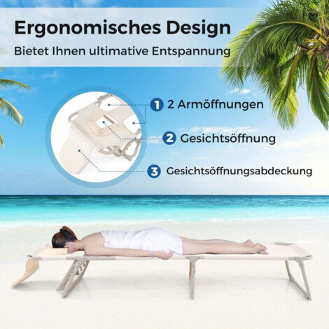 Chaise longue avec ouvertures pour le visage et les bras chaise longue ...