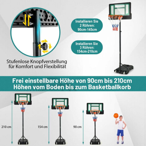 Support de basket ball 90158 210 cm panier de basket reglable en ...