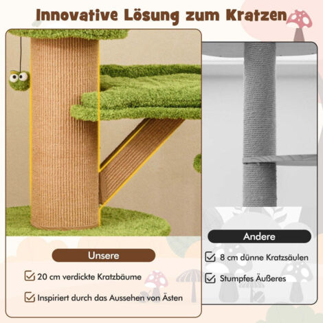 Arbre a chat champignon de 148 cm avec 2 jolies grottes et tour ...