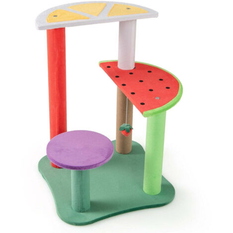 Petit arbre a chat avec plateformes boule de fraise et griffoir joli ...