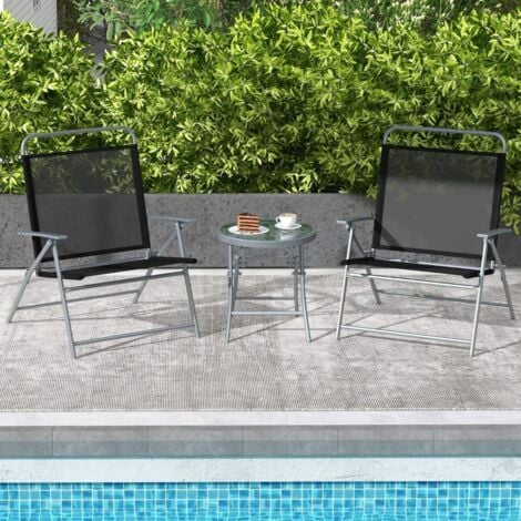 Table bistro avec 2 chaises ensemble balcon pliant salon de jardin 3 ...