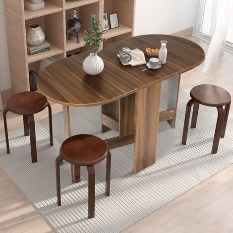 Table pliante table de balcon ronde table de jardin pliante bois marron 88