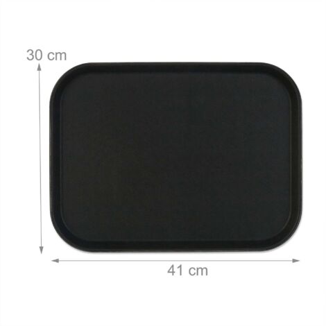Plateau de service lot de 2 en noir