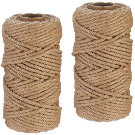 Câble de jute 6 mm x 50 m lot de 2