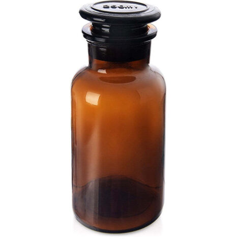Recipient alimentaire en verre brun avec bouchon a col large 250 ml
