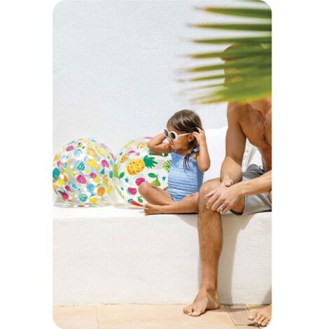 Ballon de plage gonflable avec des poissons heureux 51 cm intex 59040