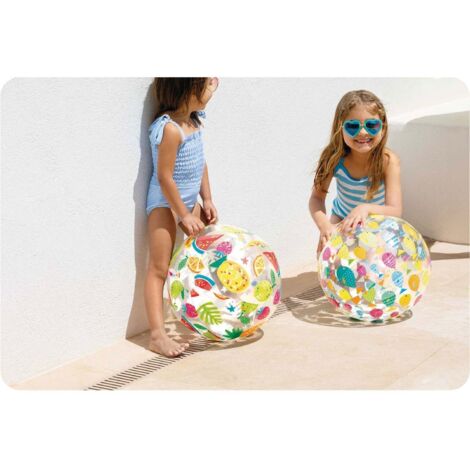 Ballon de plage gonflable avec des poissons heureux 51 cm intex 59040