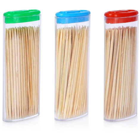 Set of 3 pk wooden toothpicks 80 pcs per pack perfect for snacks