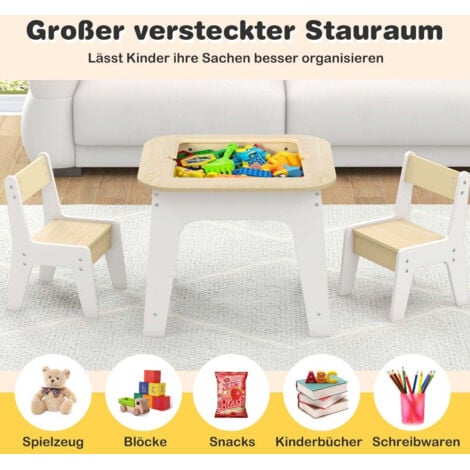 Table pour enfants avec 2 chaises ensemble de sieges pour enfants 3 ...