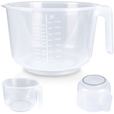 Bol transparent avec anse et graduation graduee 25 litres