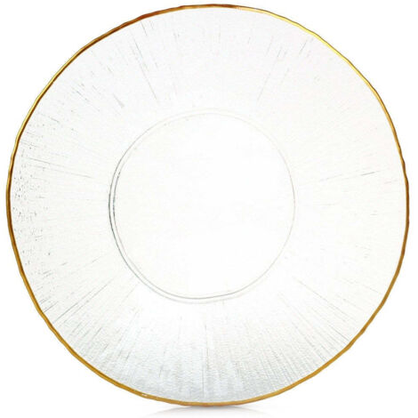 Dinner plate shallow glass gold platter 30 cm 8