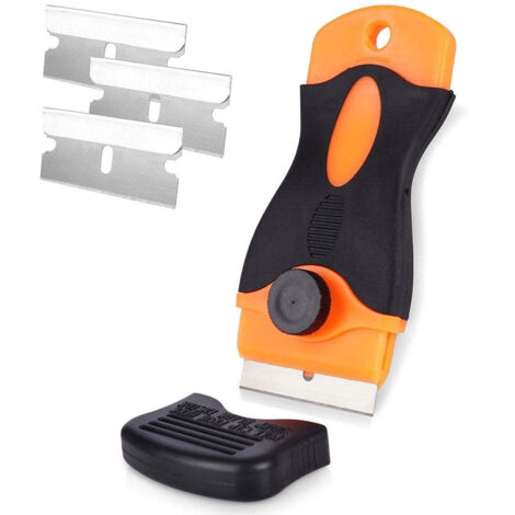 Grattoir universel a 3 lames et protege lame pour le nettoyage des dalles