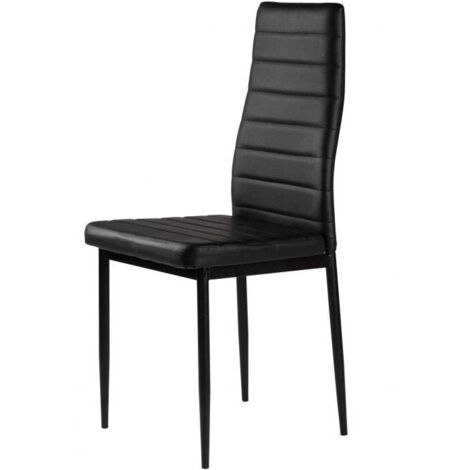 Chaises en eco cuir pour salon et salle a manger lot de 4 noir modernhome