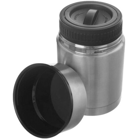 Recipient alimentaire etanche en acier inoxydable avec cuillere