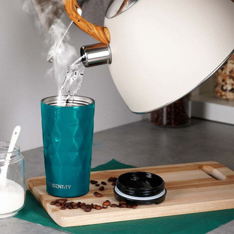Mug thermos turquoise mat pour boissons chaudes et froides