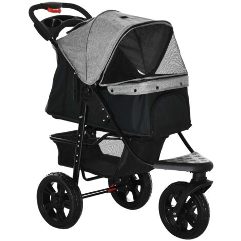 Dog buggy poussette pratique pour animaux de compagnie avec 3 roues ...