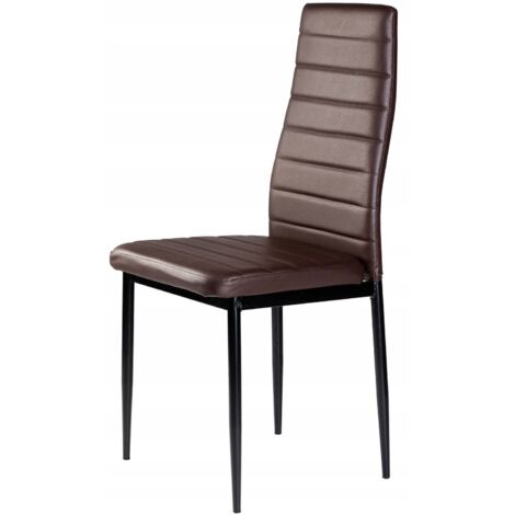 Chaises en eco cuir pour salon et salle a manger lot de 4 marron modernhome