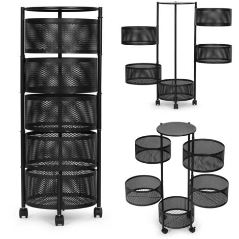 Kitchen shelf organizer with rotating shelves 5 tiers metal modernhome ...