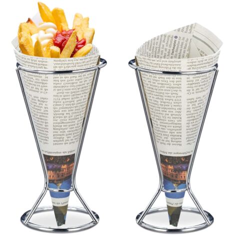 Porte frites set de 2 inox