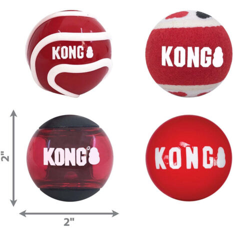 Kong signature balls paquet de 4 tailles assorties