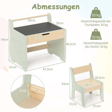 Groupe de sieges pour enfants 3 en 1 en bois table pour enfants avec ...